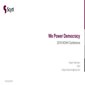 Scytl - NOAH18 Berlin | PDF