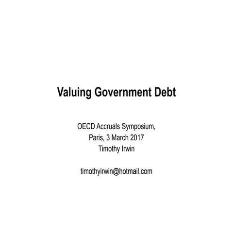 Reporting debt in the public sector - Tim Irwin, expert | PPT