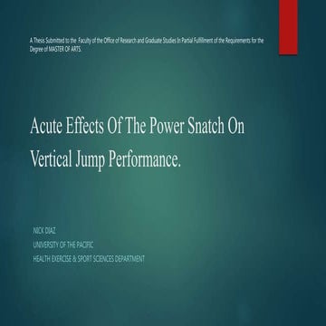 Acute effects of the power snatch on vertical jump performance [Autosaved] | PPT