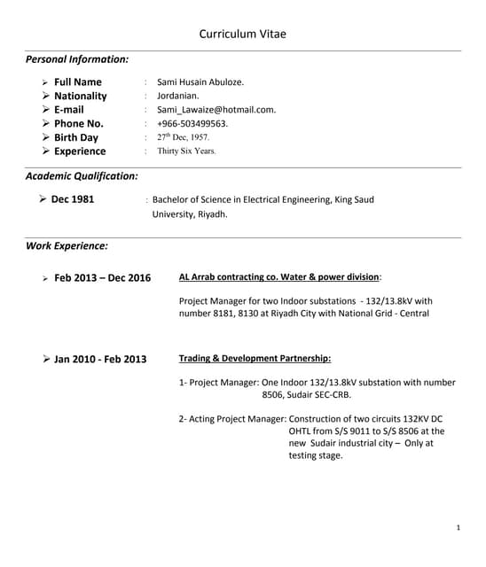 Eng.Jalal AlAsfar CV | PDF | Civil Engineering Industry | Industries