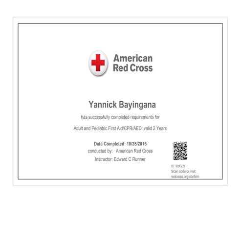 American Red Cross Adult and Pediatric First Aid, CPR, AED Certificate ...