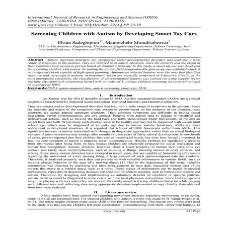 Screening Children with Autism by Developing Smart Toy Cars | PDF