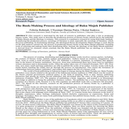 The Book-Making Process and Ideology of Buku Mojok Publisher | PDF ...
