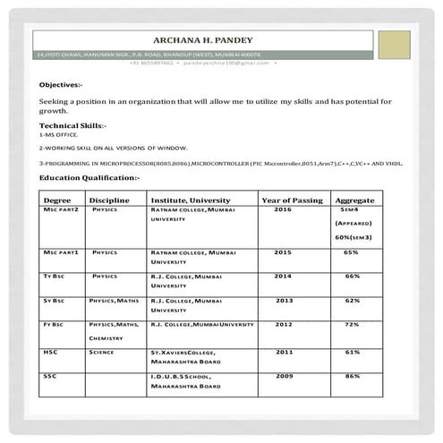 ARCHANA resume | DOCX