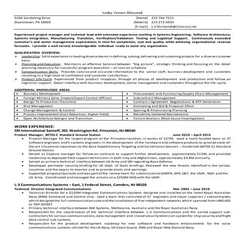 LVS_resume1 | DOCX | Defense Industry | Industries