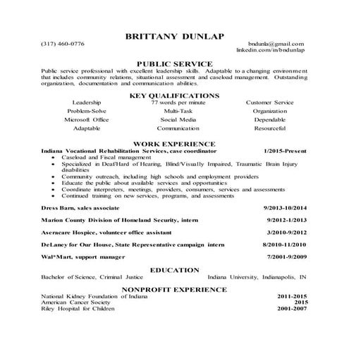 Judy's Resume 1 | DOCX