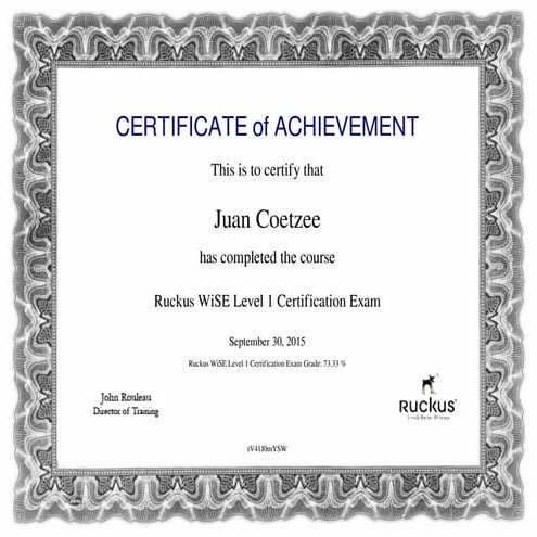 Ruckus certificate | PDF
