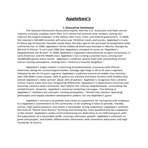 Writing Sample (APPLEBEES) | DOCX