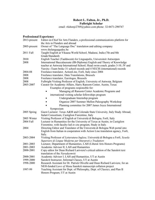 INTERNATIONAL EXPERIENCE- James Pasternak | PDF