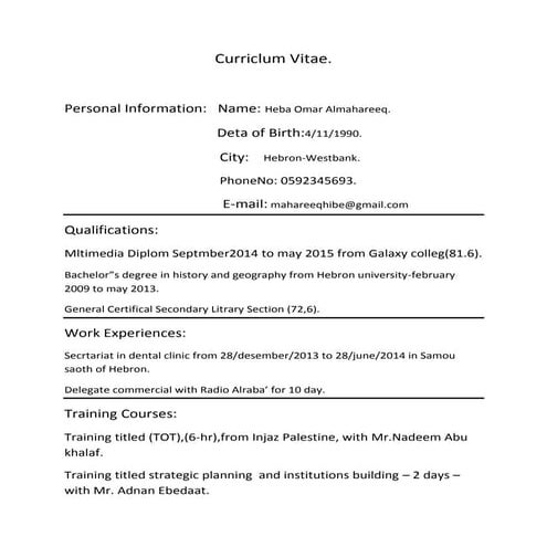 cv heba omar | PDF