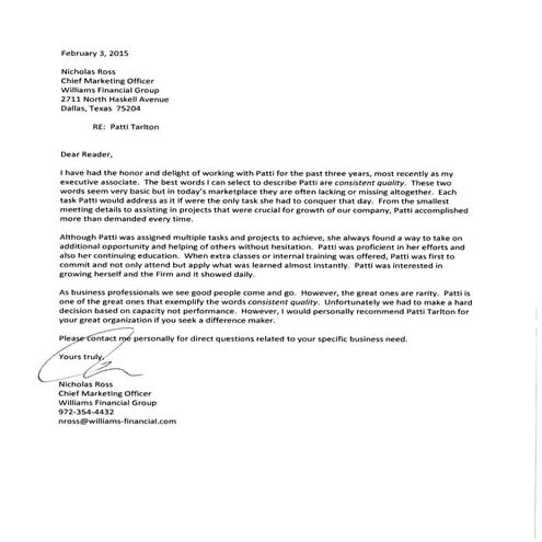 Letter of Recommendation - Nicholas Ross | PDF