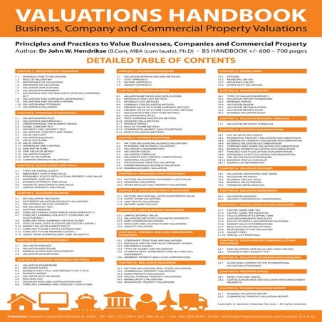 Valuations Handbook - Dr John W Hendrikse (Business, Company and ...
