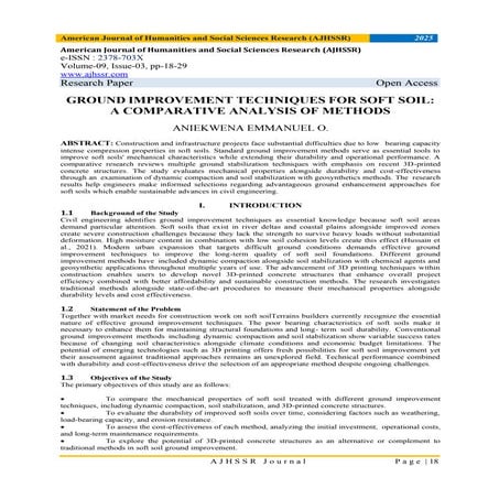 GROUND IMPROVEMENT TECHNIQUES FOR SOFT SOIL: A COMPARATIVE ANALYSIS OF METHODS | PDF
