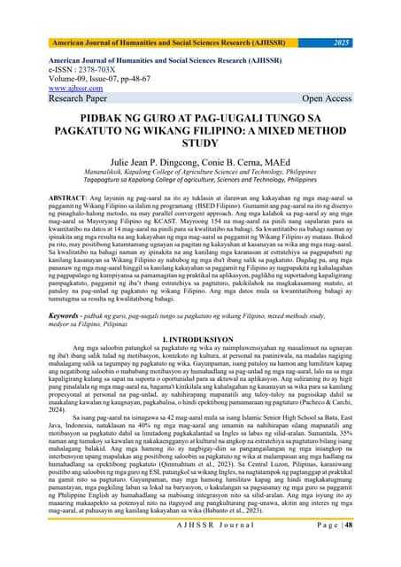 MGA HAMON SA PAGTUTURO NG MGA GURO SA ASIGNATURANG FILIPINO SA PANAHON NG NEW NORMAL SA STATE ...