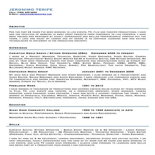 Jeronimo Resume 2016 | PDF