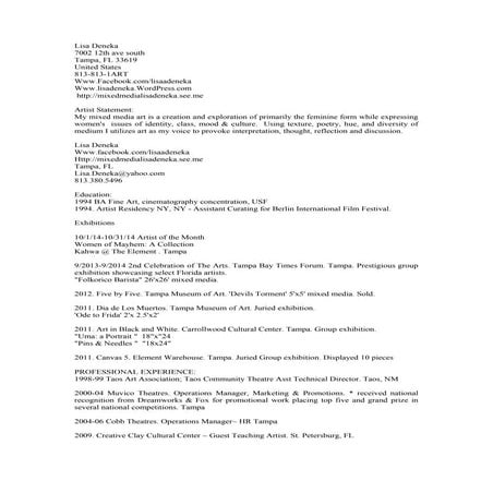 LisaDenekaArtistResume(2) | DOC