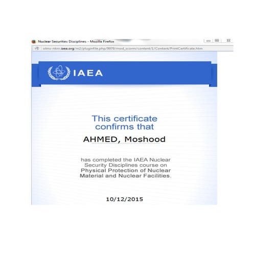 IAEA Cert physical protection | PDF