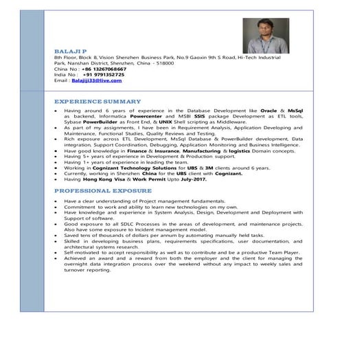 Balaji P - Resume | DOCX