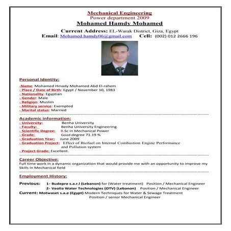 CV Mohamed Hamdy 2016 | PDF
