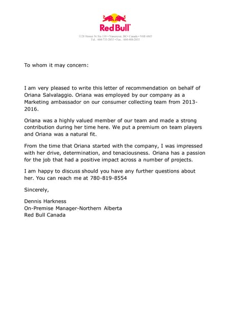 Shawn Faria's Letter of Recommendation | PDF