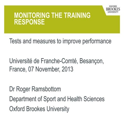 Monitoring training | PPT