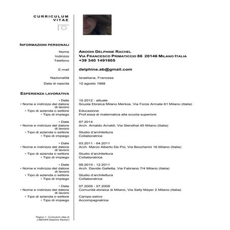 CV Delphine_ita | PDF