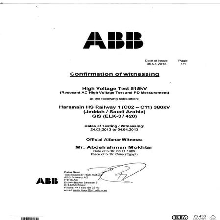 CERTIFICAT ABB | PDF