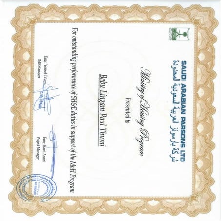 SAPL Safety award | PDF