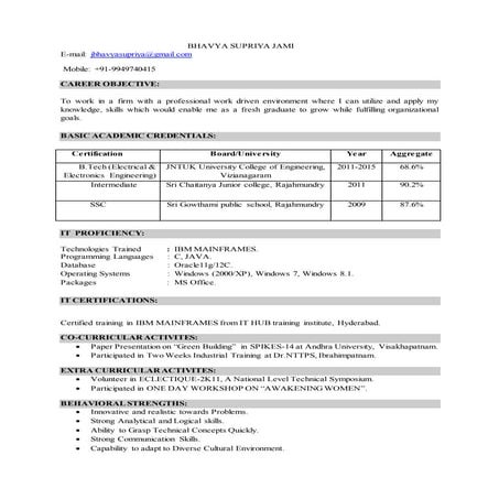 tamil resume | DOCX