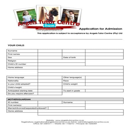 APPLICATION FOR ADMISSION TO ATC | PDF