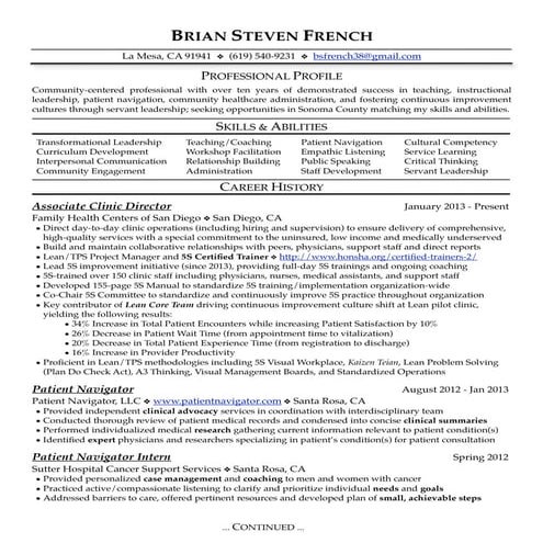 Resume Brian French 8_25_16 | PDF