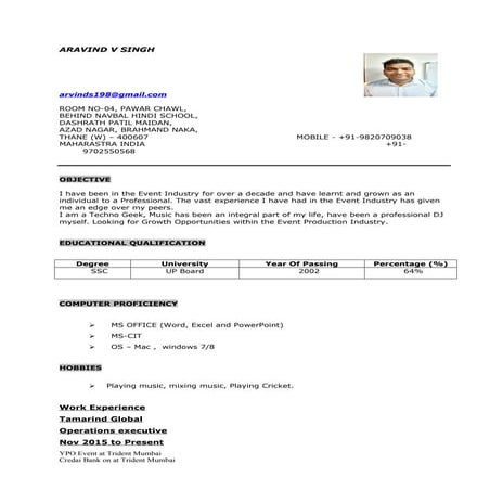 Arvind_Resume | DOC