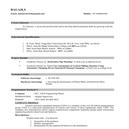 Balaji updated resume | PDF