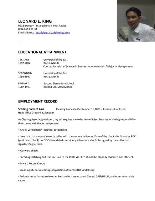 MPManzon Resume(rev) (2) | DOC | Business Accounting & Finance | Business