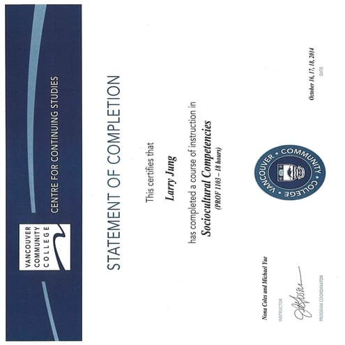 SCT Socio-cultural Competencies Training Certificate | PDF