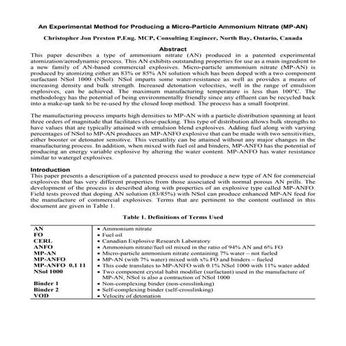 ANFO, Emulsion and Heavy ANFO blends - Useful explosive and blasting ...