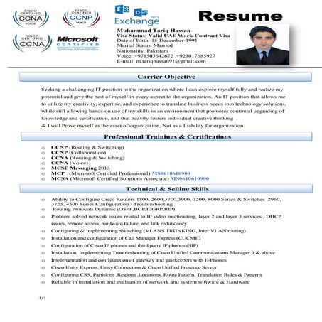 Tariq Hassan CV Uae | PDF