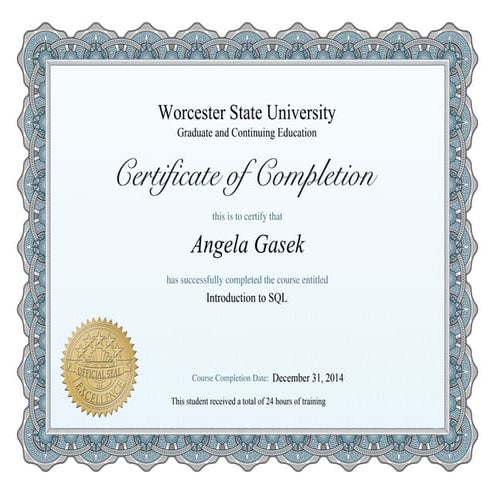 SQL Certificate | PDF