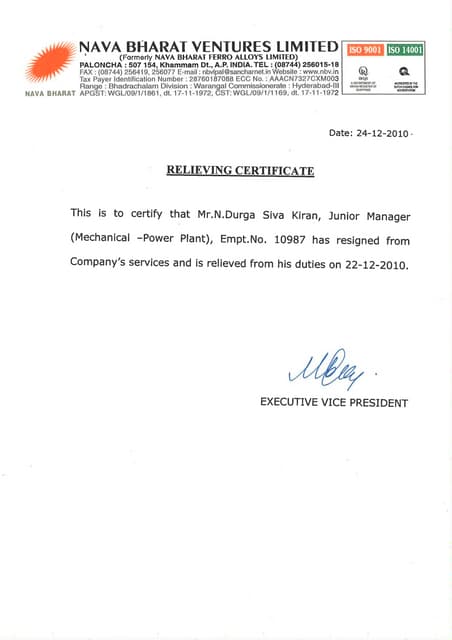 Lanco Service certificate | PDF