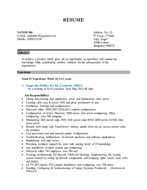 Ram kumar resume | DOCX | Computer Networking | Computing