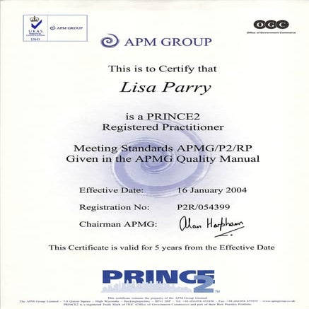 Prince 2 Certificate | PDF