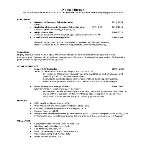 Resume Naira Bribiesca Hueper | PDF