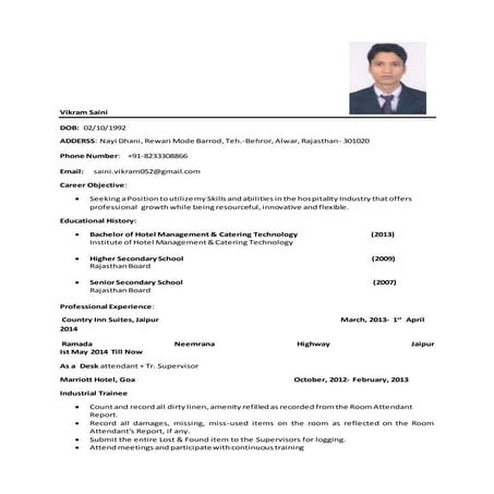 Vikram saini resume[1] | PDF