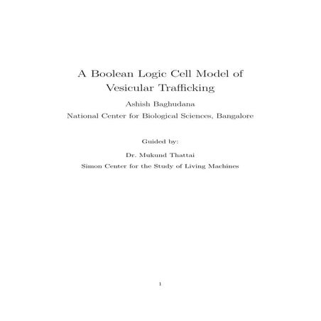 A Boolean Logic Cell Model Of Vesicular Trafficking Pdf
