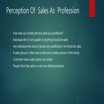 Perception Of Sales As Profession | PPTX