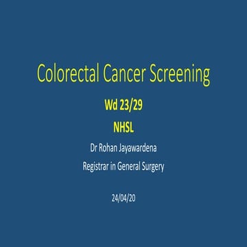 Colorectal Cancer Screening- New evidence | PPTX