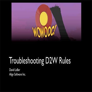 Troubleshooting D2W Rules | PDF