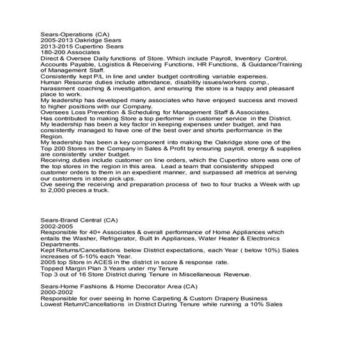 Bob's revised resume' | DOC