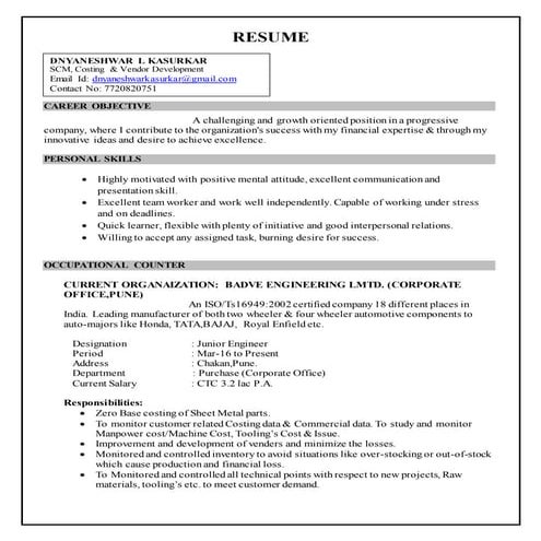 DLK Resume 2yrs Exp.. | DOCX | Business | Business and Finance