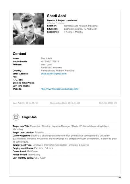 Mahmoud Al Jabban Cv | PDF | Video Production | Content Production